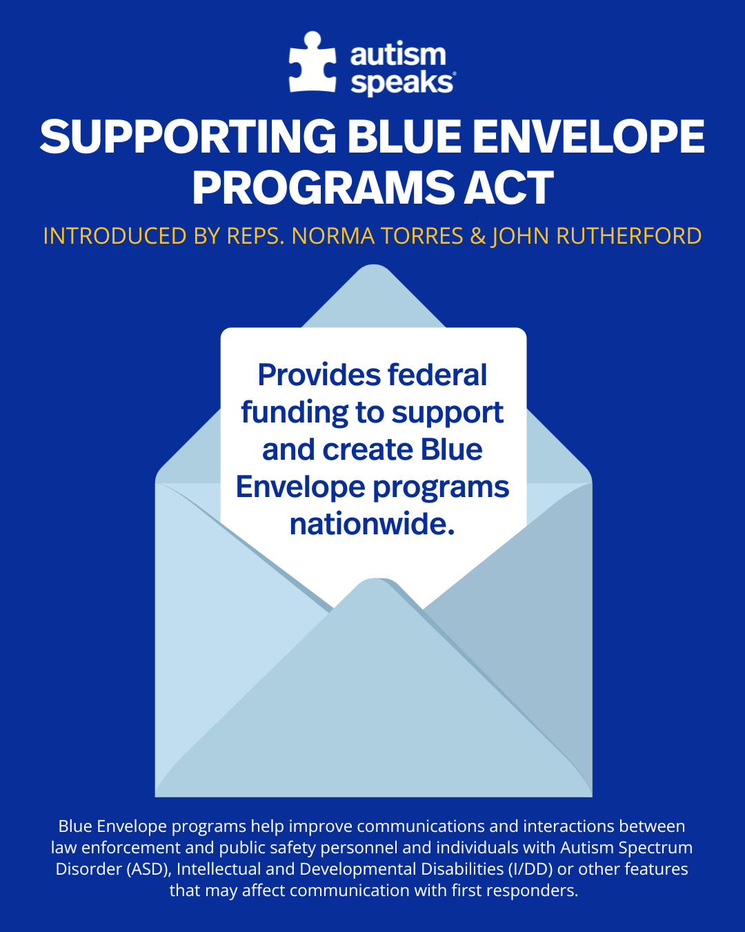 Autism Speaks supports Representatives Torres and Rutherford in ...